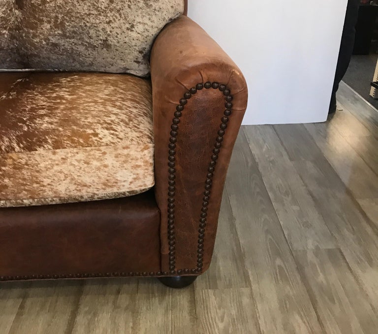 Oversized Leather and Cowhide Club Chair For Sale at 1stDibs ...