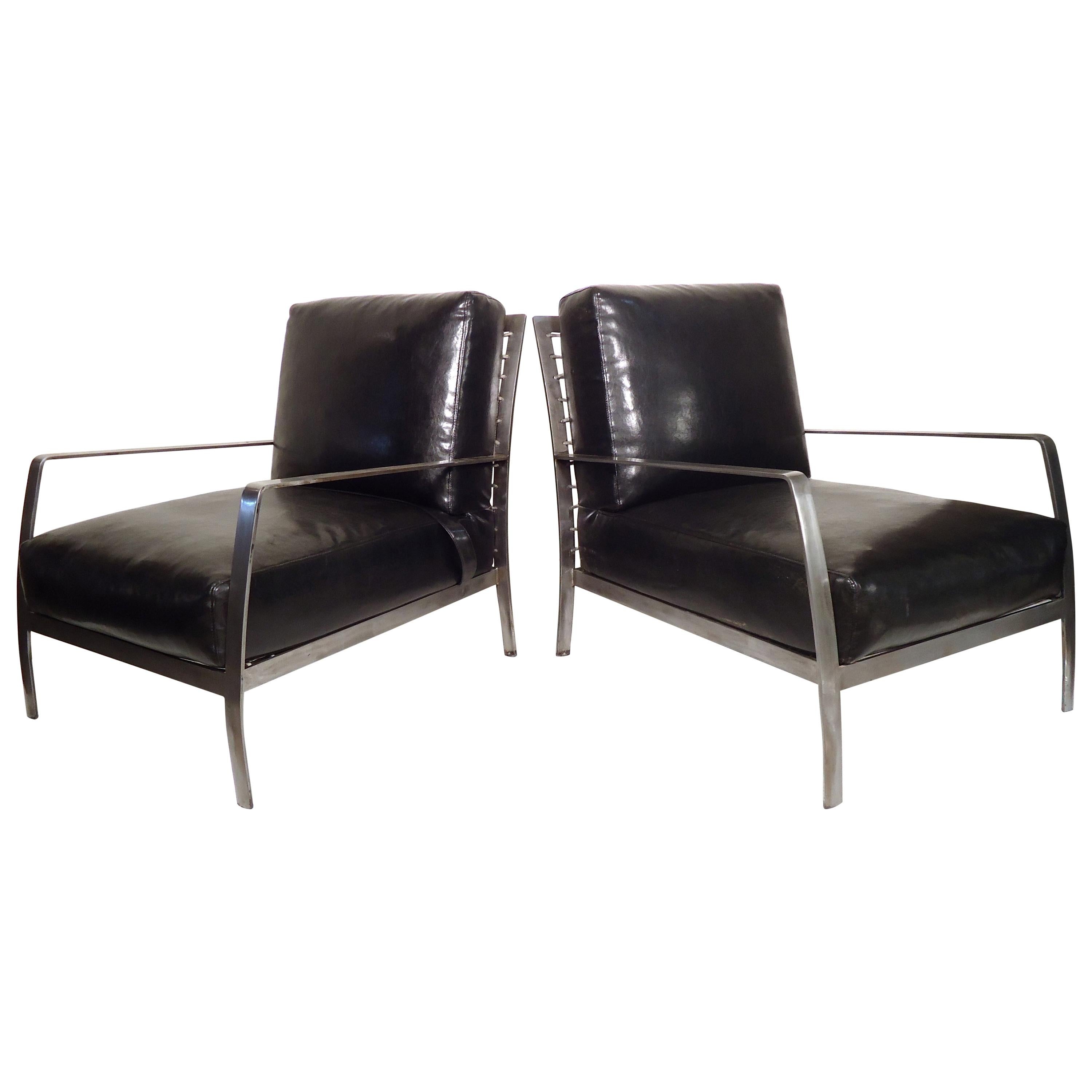 Oversized Leather Library Chair at 1stDibs