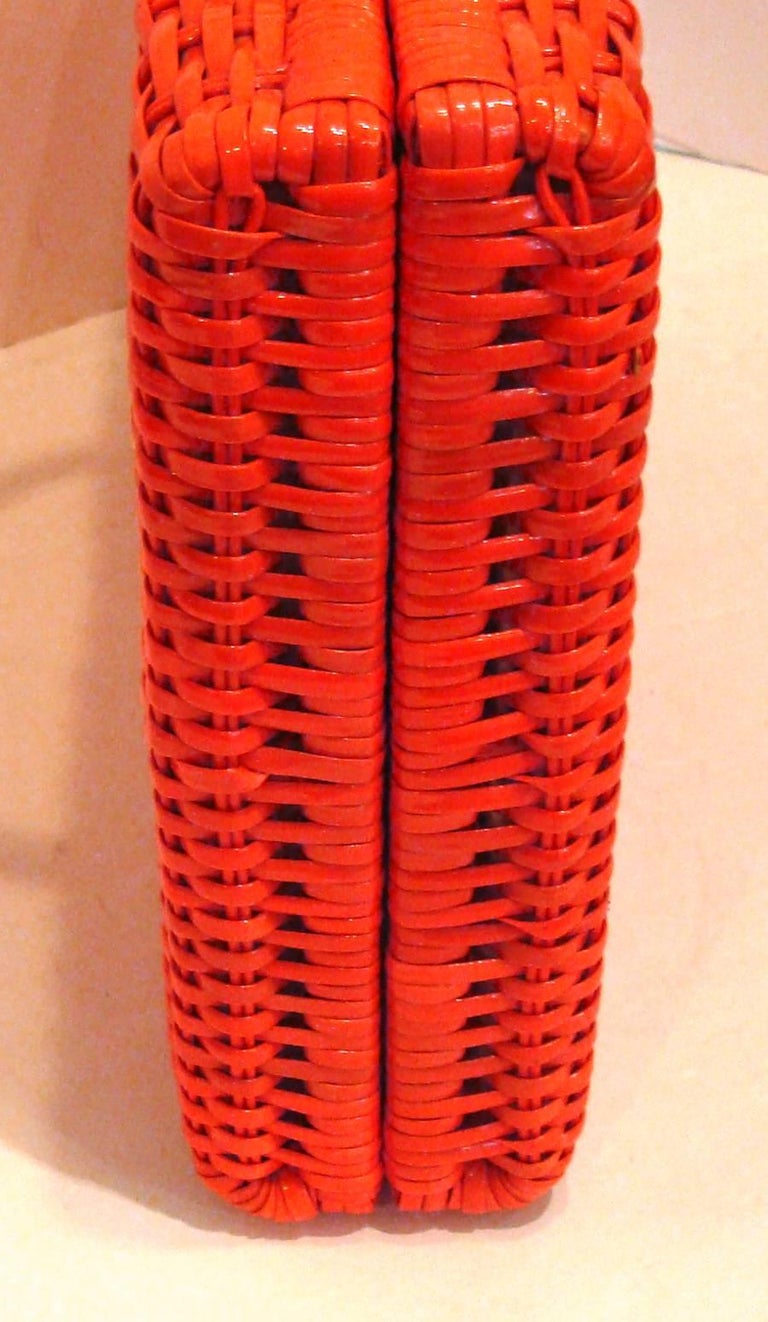 Large Architectural Orange Rectangular Structured Vintage Purse SPRING ...