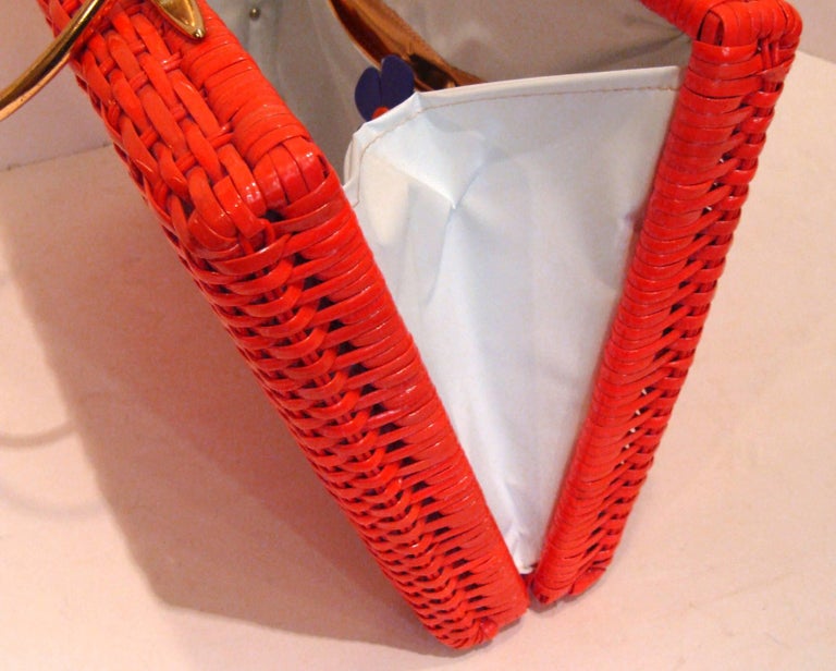 Large Architectural Orange Rectangular Structured Vintage Purse SPRING ...