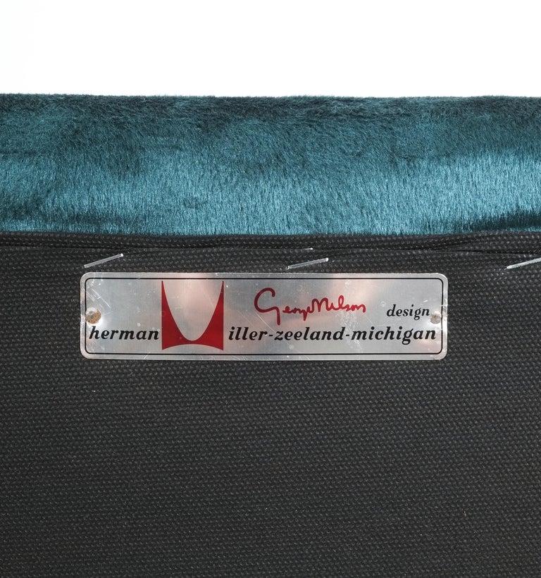 George Nelson Pair Chairs for Herman Miller, Oversized, Velvet, circa ...