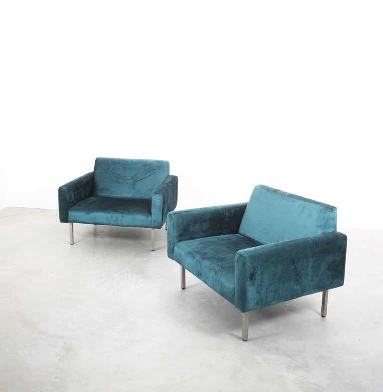 George Nelson Pair Chairs for Herman Miller, Oversized, Velvet, circa ...