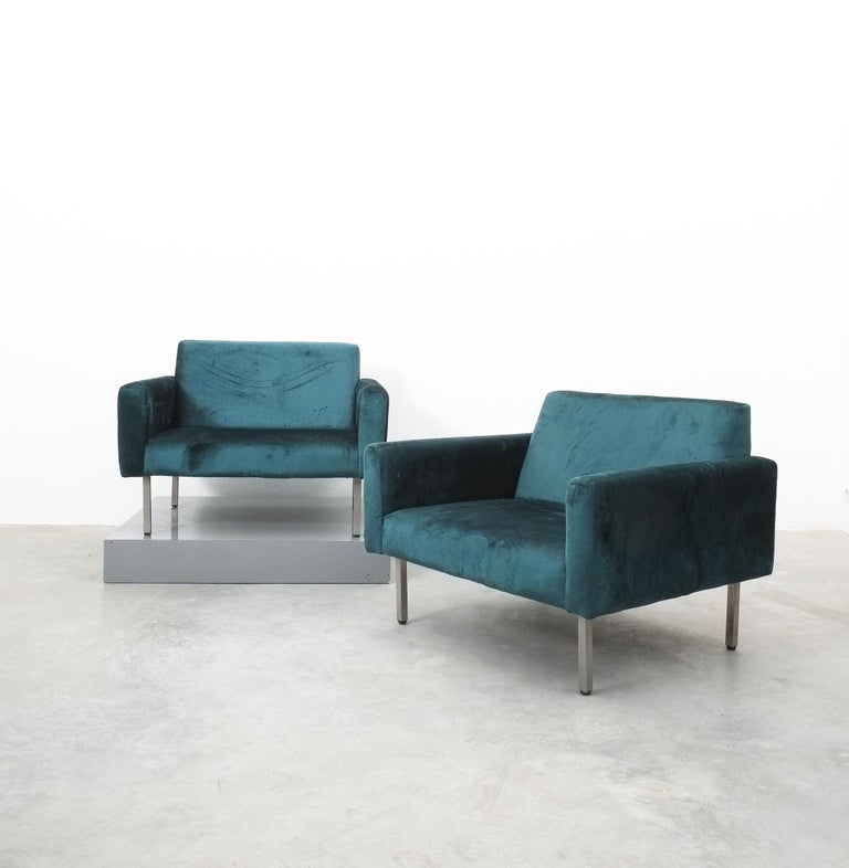 George Nelson Pair Chairs for Herman Miller, Oversized, Velvet, circa ...