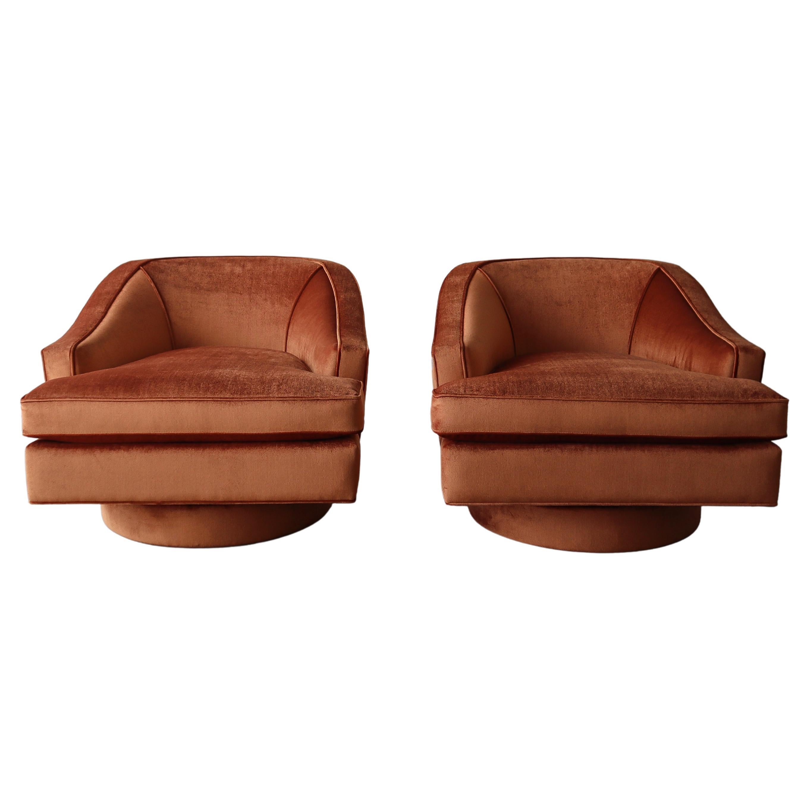 Oversize Pair of Partners Saucer Chairs at 1stDibs