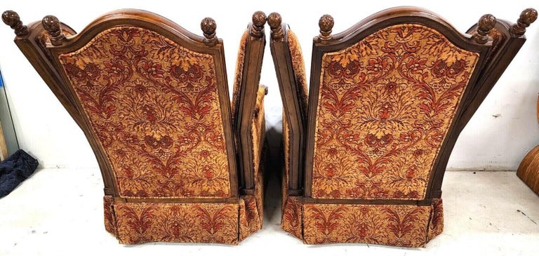 Oversized Regal French Wingback Armchairs by Century Furniture For Sale ...