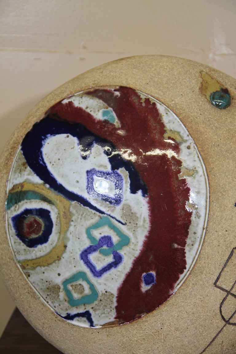 Oversized Round Floor Vase by Ken Pick For Sale at 1stDibs