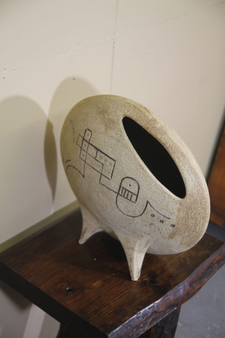 Oversized Round Floor Vase by Ken Pick For Sale at 1stDibs