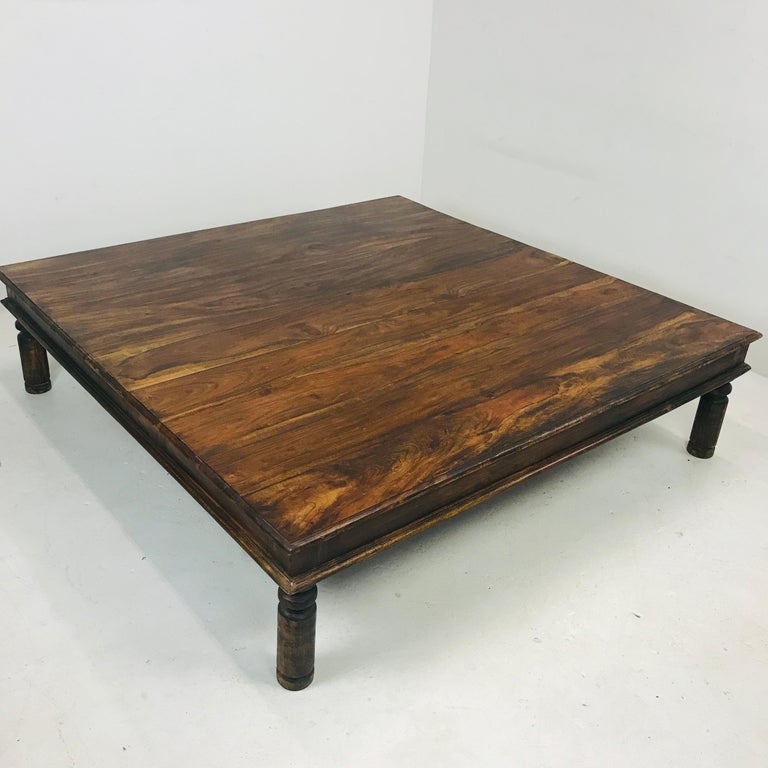Oversized Rustic Rosewood Coffee Table at 1stDibs
