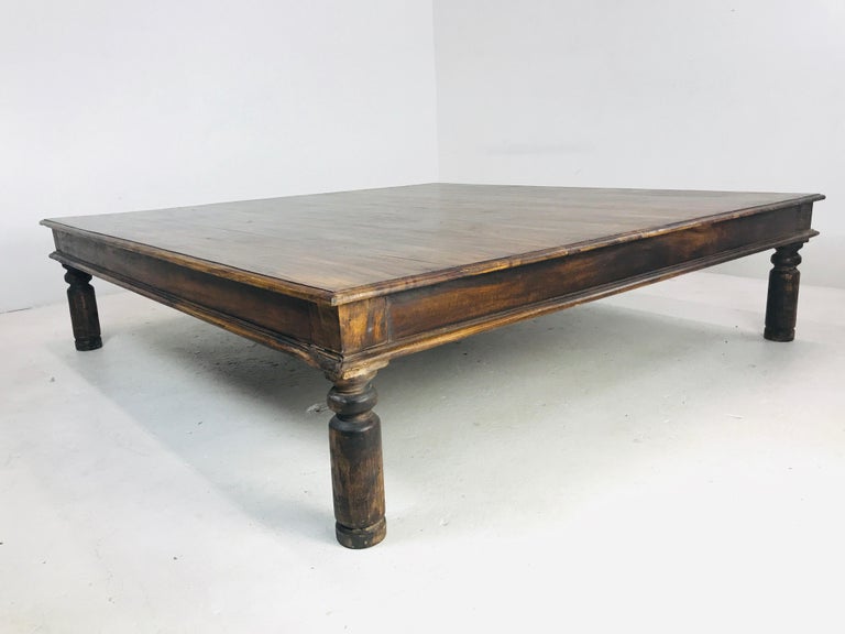 Oversized Rustic Rosewood Coffee Table at 1stDibs