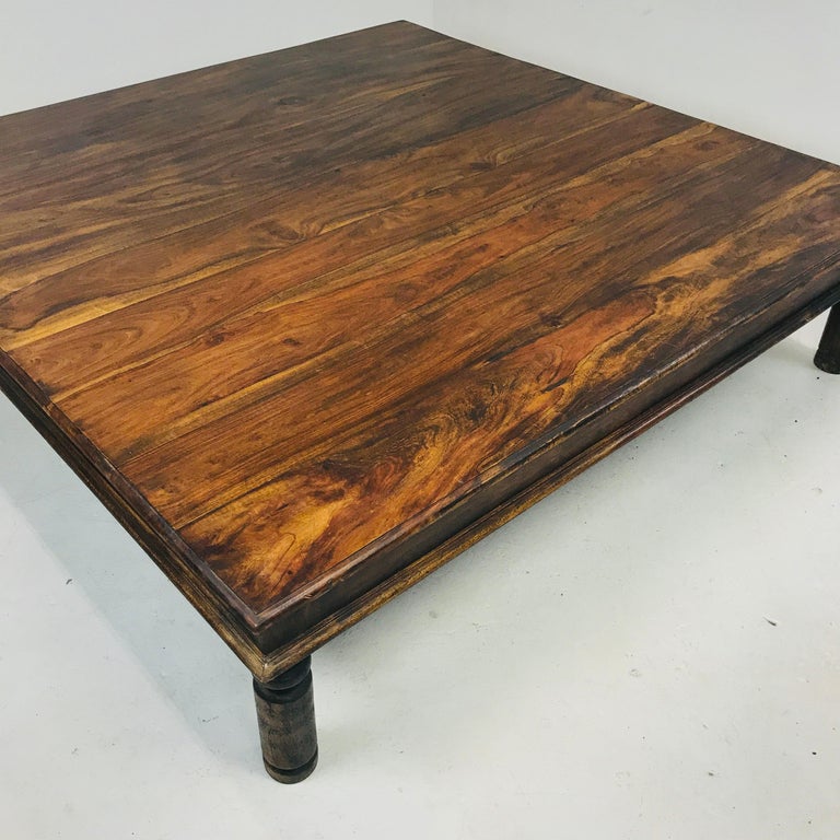 Oversized Rustic Rosewood Coffee Table at 1stDibs