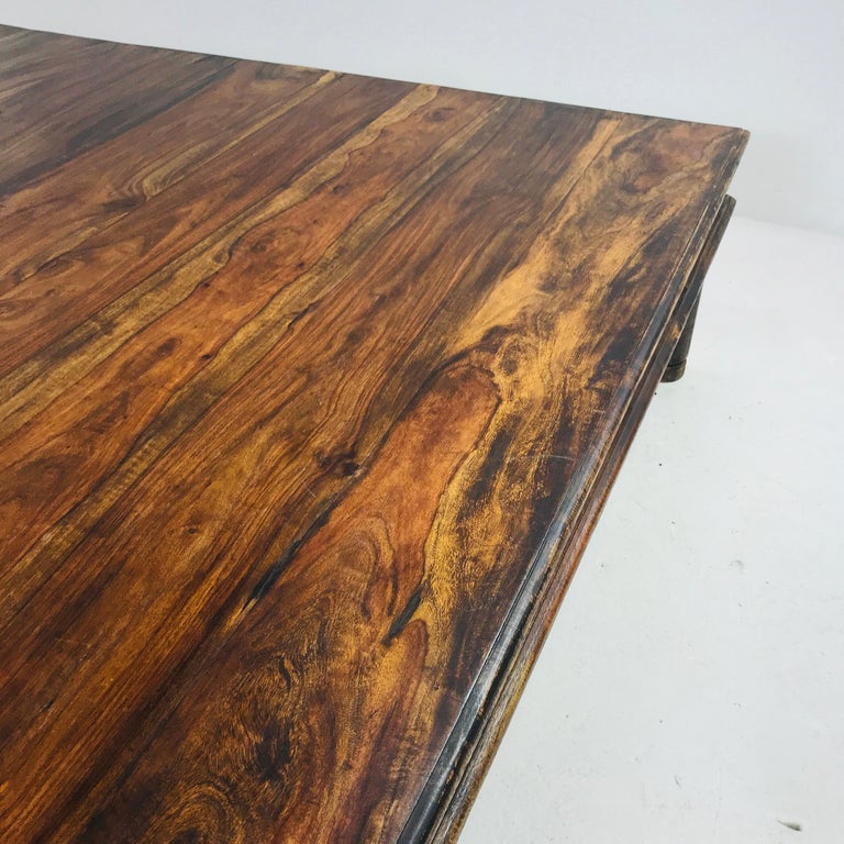Oversized Rustic Rosewood Coffee Table at 1stDibs
