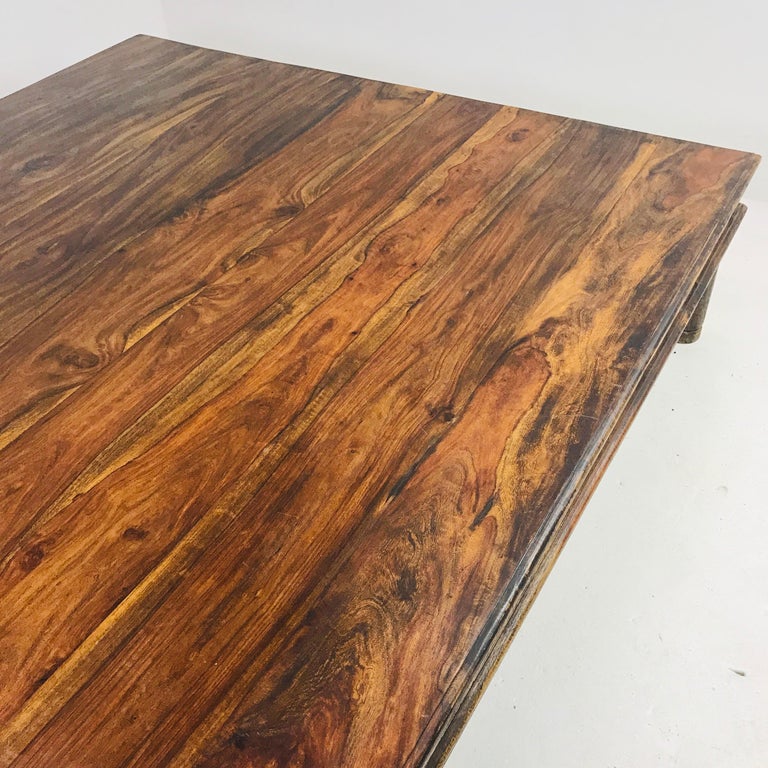 Oversized Rustic Rosewood Coffee Table at 1stDibs