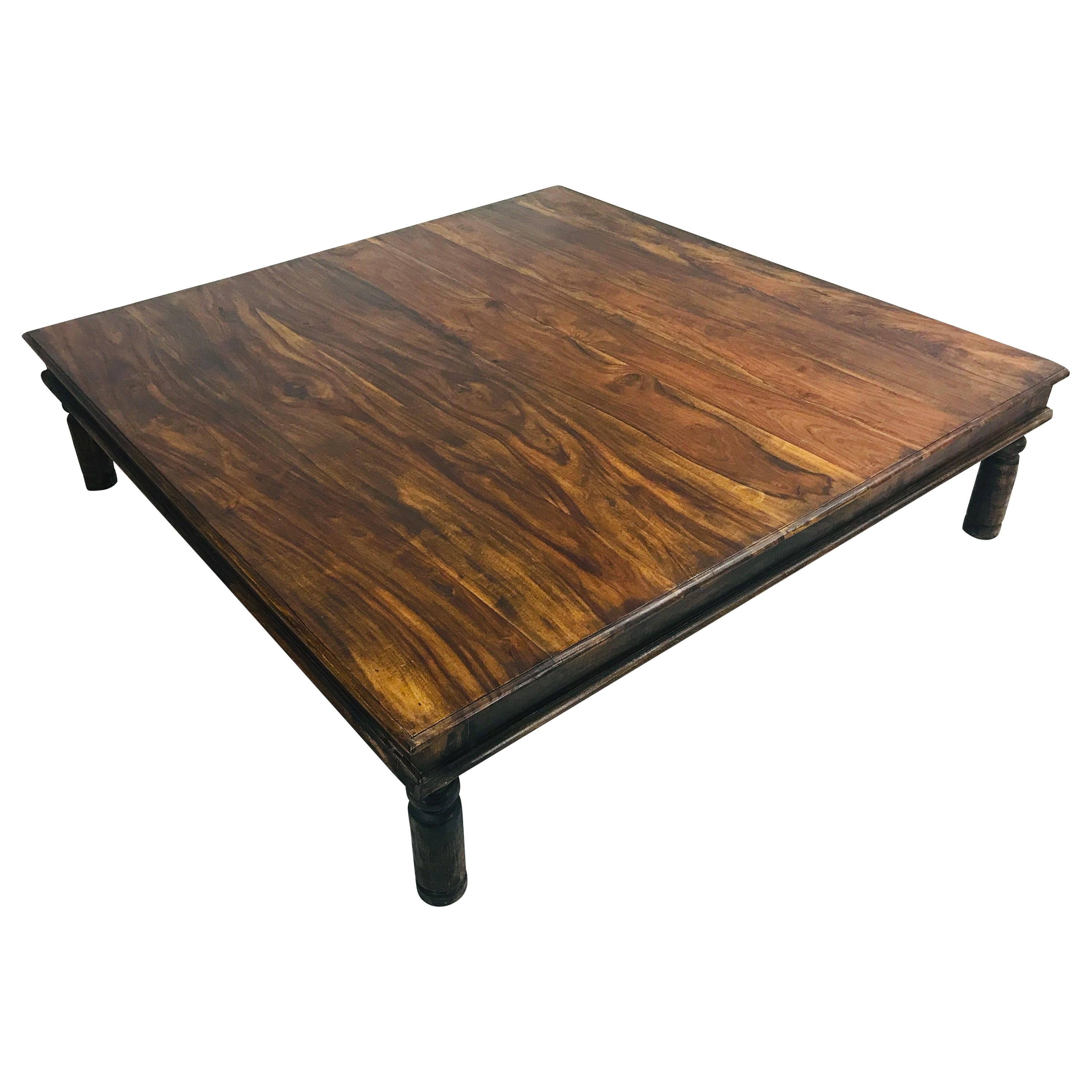 Oversized Rustic Rosewood Coffee Table at 1stDibs