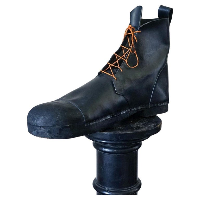 Oversized Shop Display Leather Boot, Vintage Mid Century Shoe Prop For ...