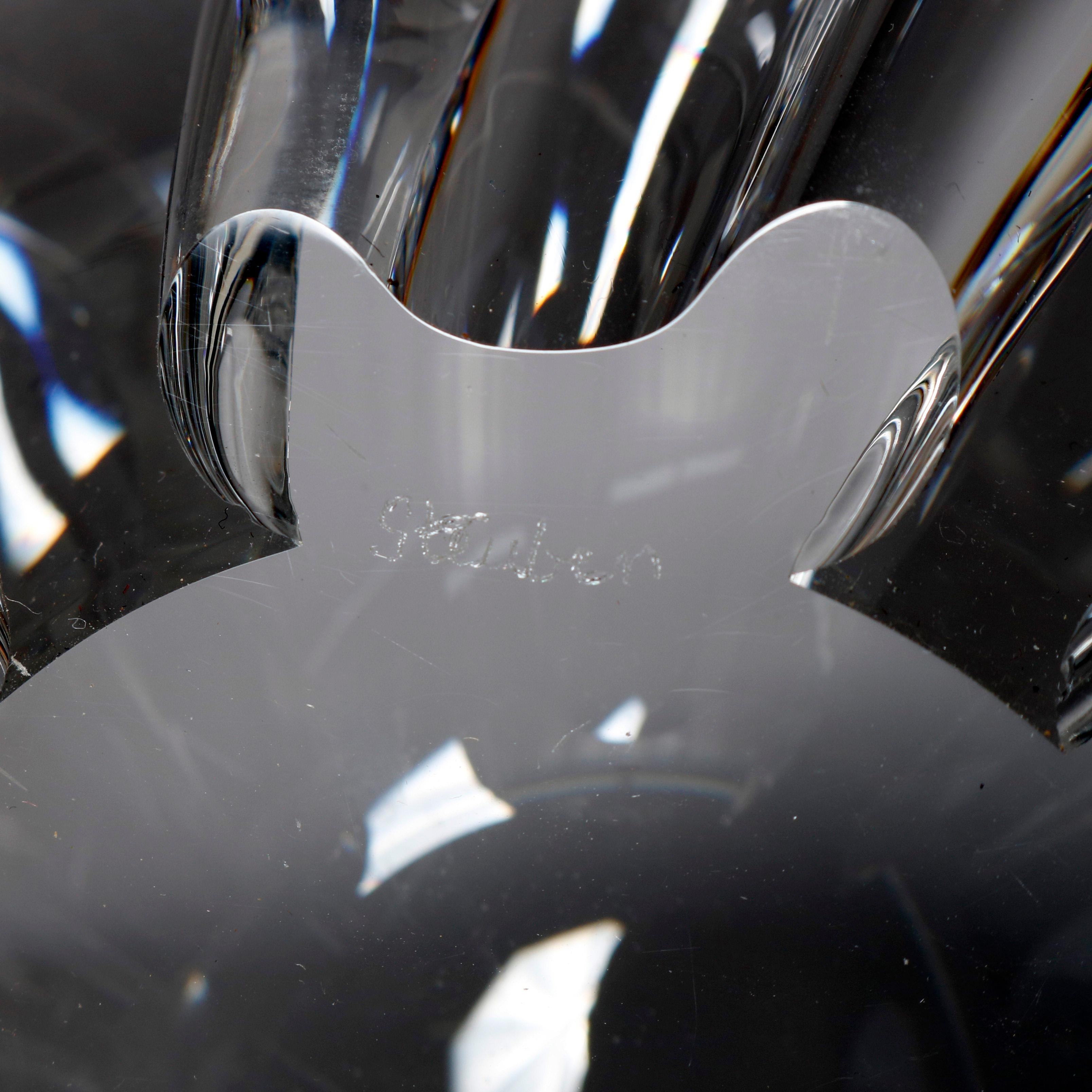 Oversized Steuben Glass Works Crystal Low Center Bowl, Signed, 20th ...