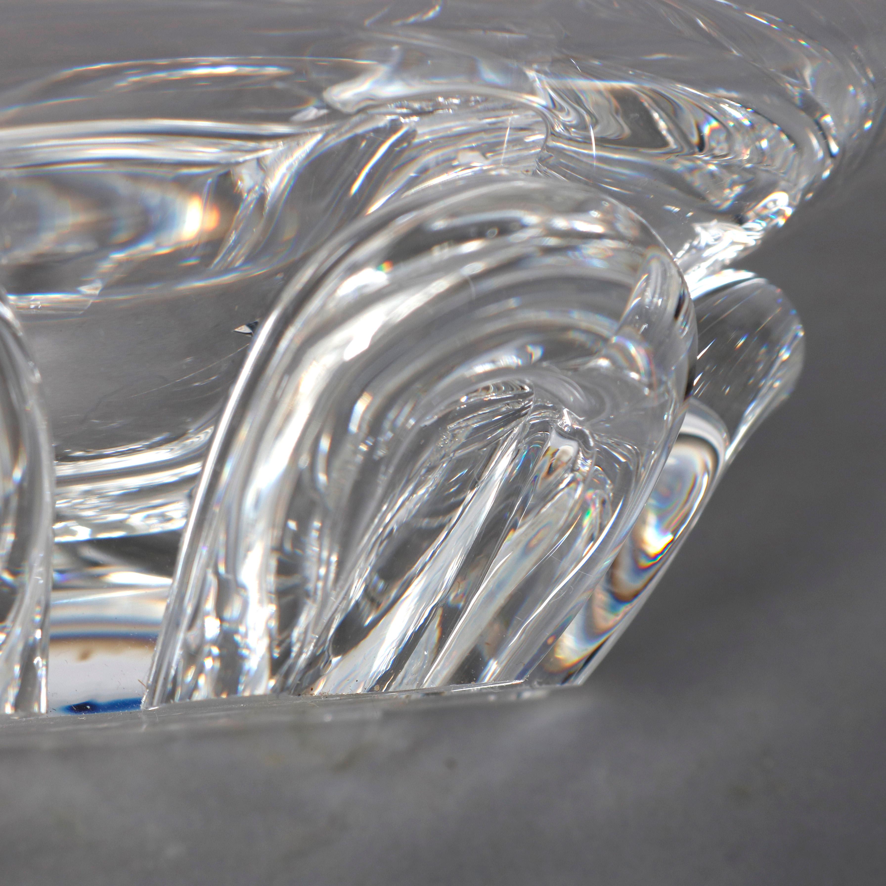Oversized Steuben Glass Works Crystal Low Center Bowl, Signed, 20th ...
