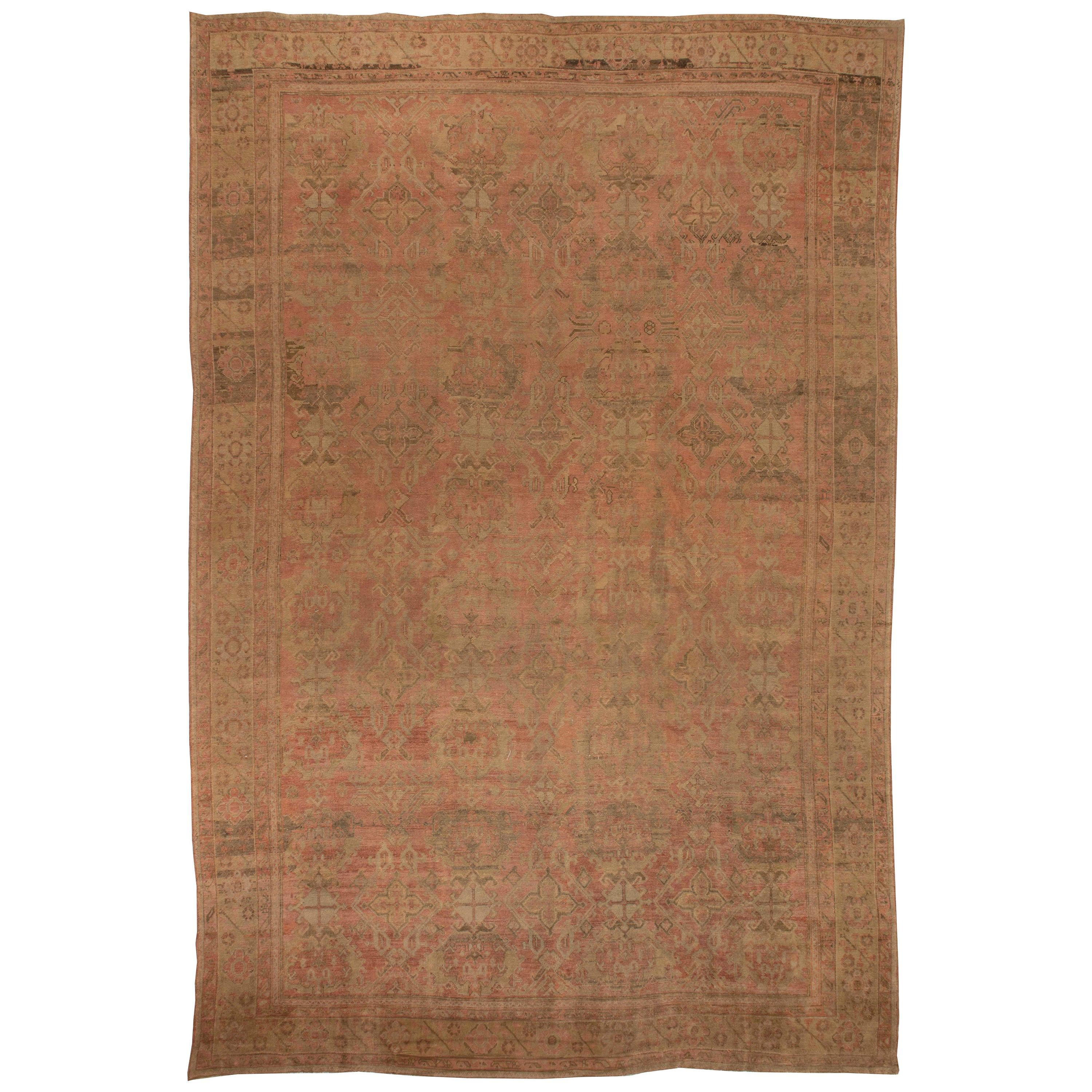 Pink and Purple Contemporary Handmade Wool Turkish Oushak Rug For Sale ...