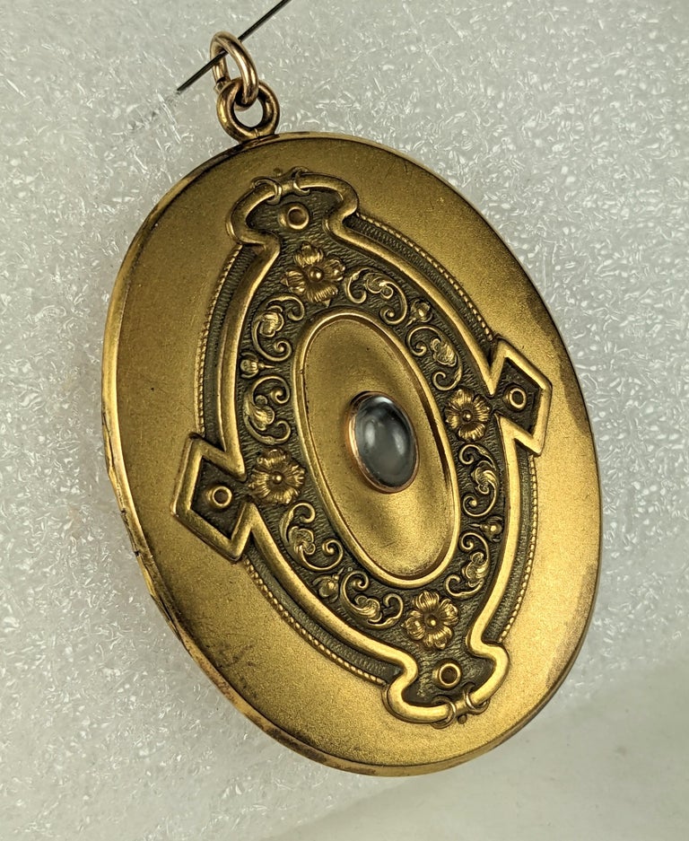 Oversized Victorian Locket with Moonstone For Sale at 1stDibs