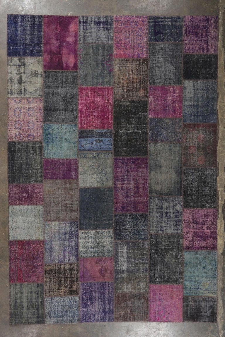 Oversized Vintage Patchwork Rug For Sale at 1stDibs