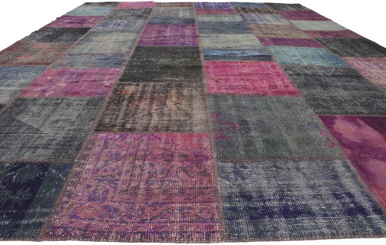 Oversized Vintage Patchwork Rug For Sale at 1stDibs