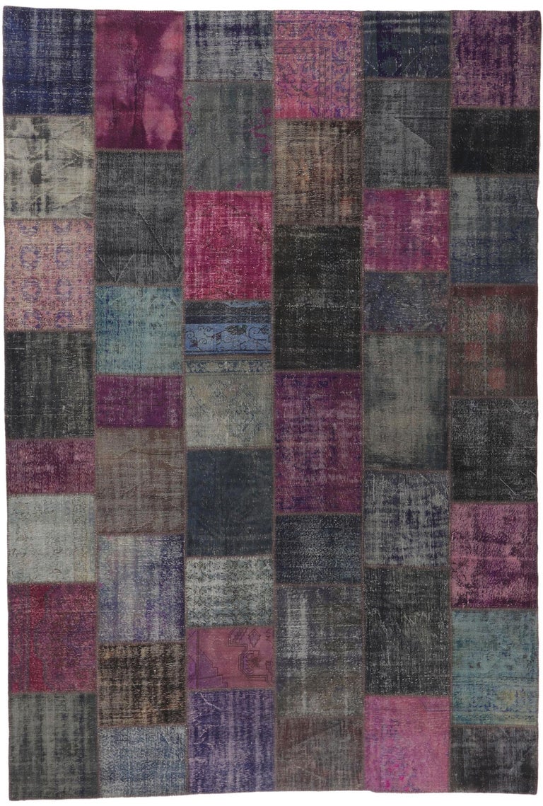 Oversized Vintage Patchwork Rug For Sale at 1stDibs