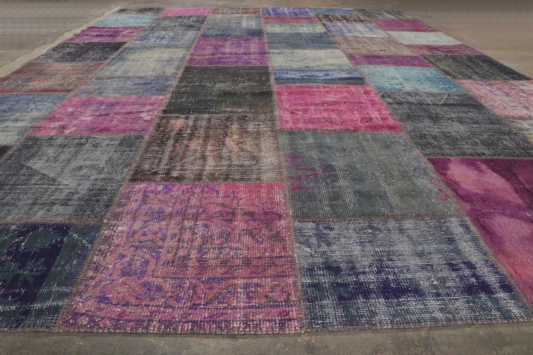Oversized Vintage Patchwork Rug For Sale at 1stDibs