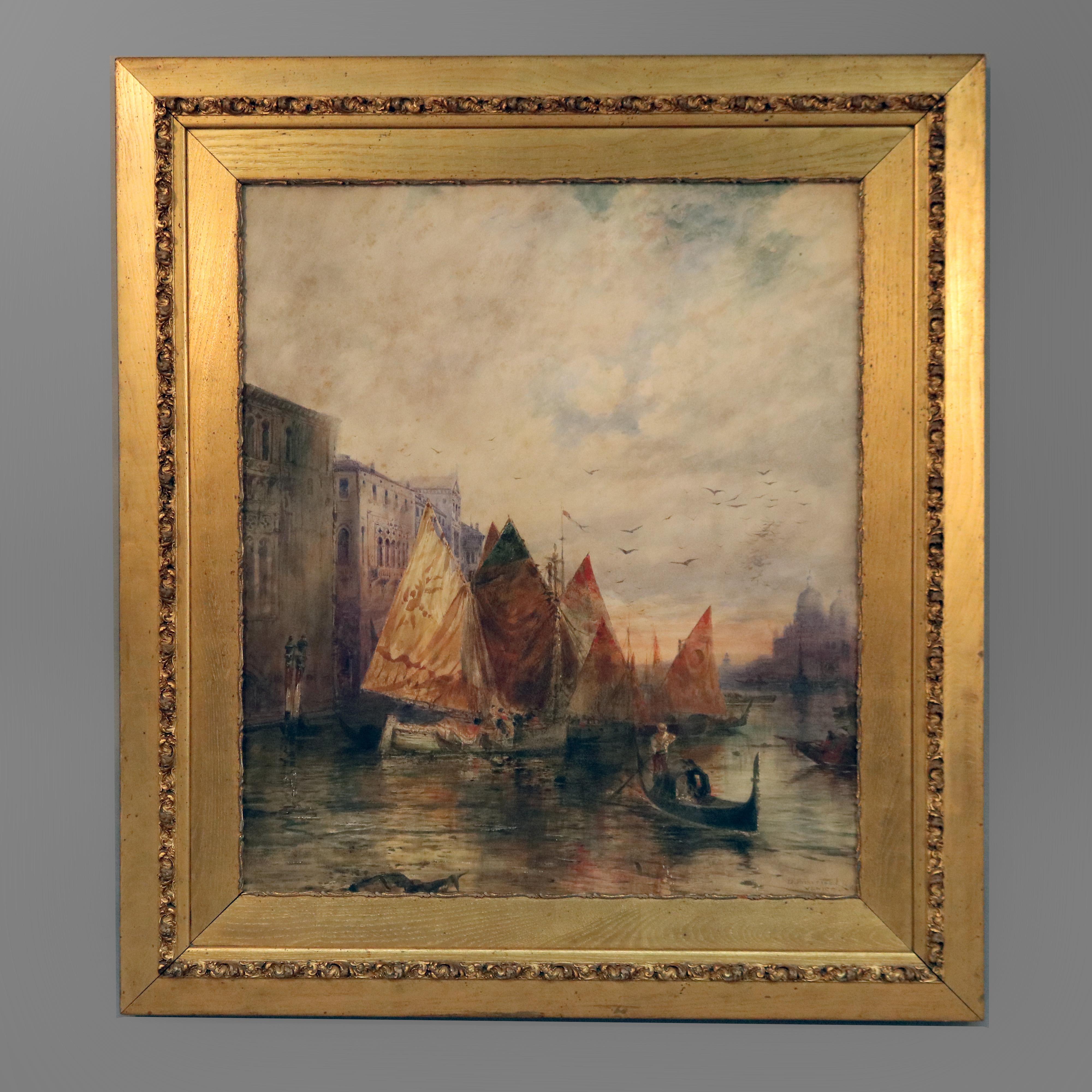 Oversized Watercolor Painting of Venice Signed Douglas Arthur Teed ...
