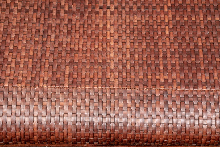 Oversized Woven Leather Bench/cocktail Table By Garret at 1stDibs