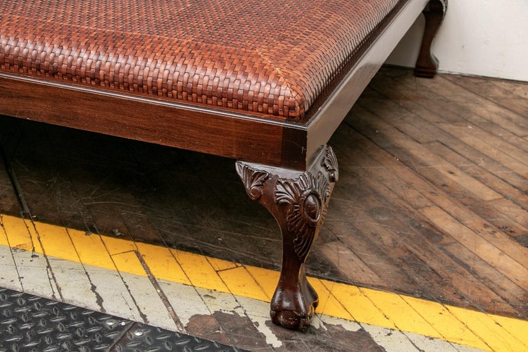 Oversized Woven Leather Bench/cocktail Table By Garret at 1stDibs