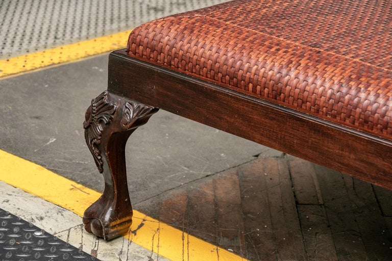 Oversized Woven Leather Bench/cocktail Table By Garret at 1stDibs