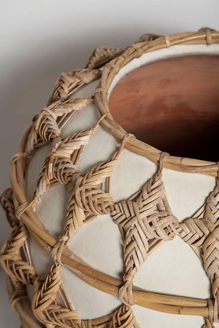 Oversized Woven Rattan Wrapped Ceramic Floor Vase at 1stDibs | rattan ...