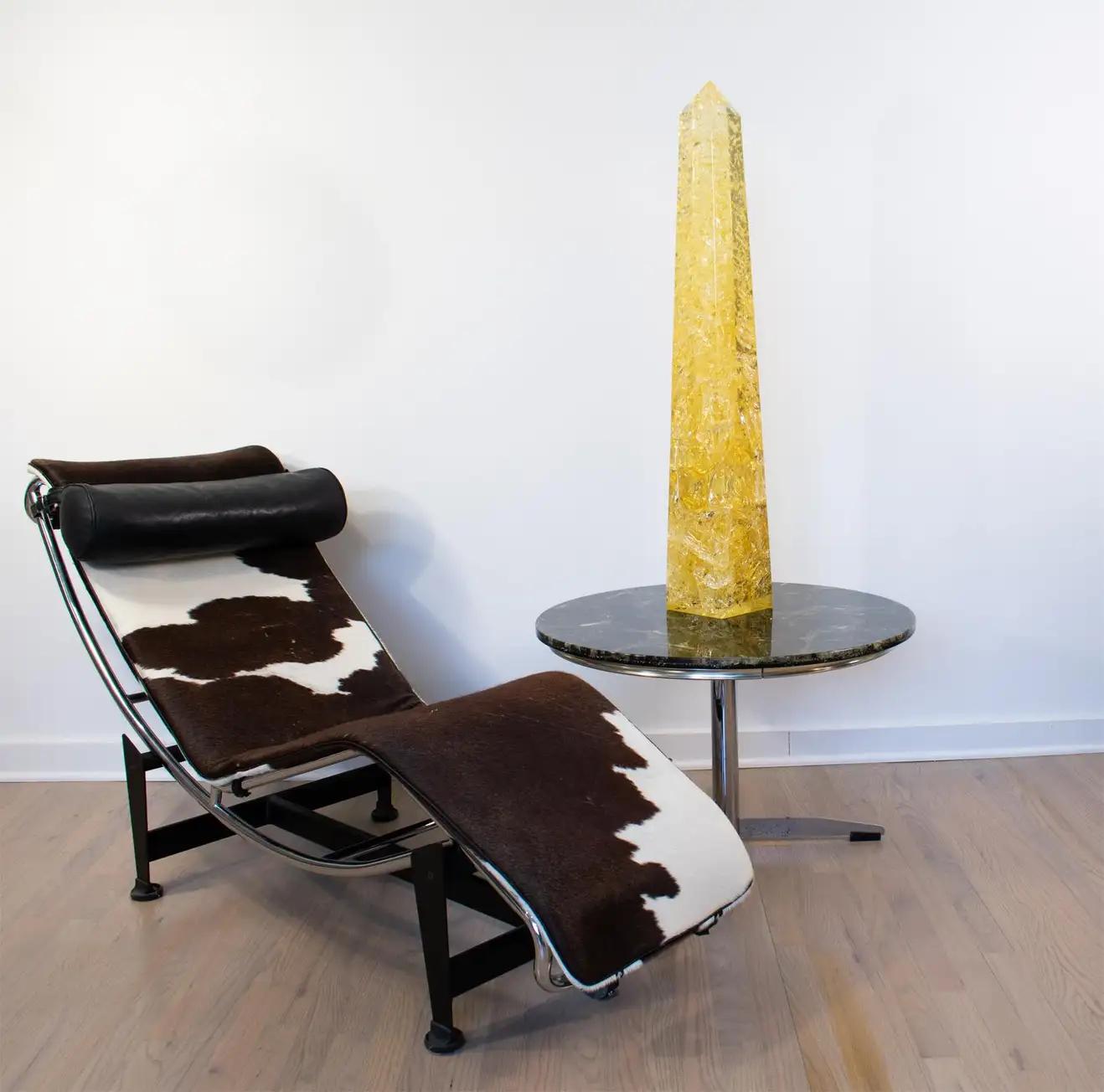 Oversized Yellow Fractal Resin Obelisk by Pierre Giraudon, 1970s For ...