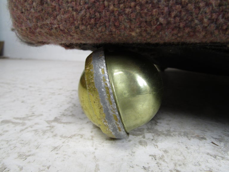 Overstuffed Mid-Century Modern Club Chairs at 1stDibs