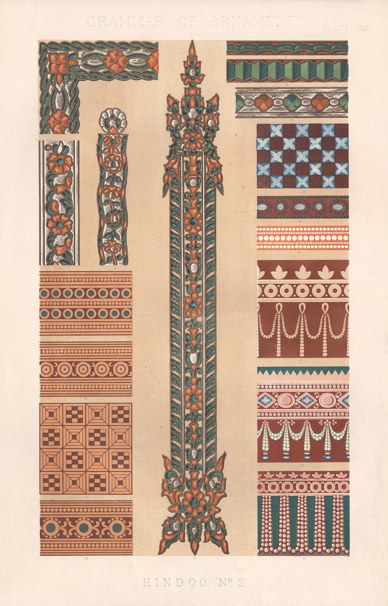 Owen Jones - Hindoo n° 2, Grammar of Ornament, Owen Jones, fin du 19ème ...