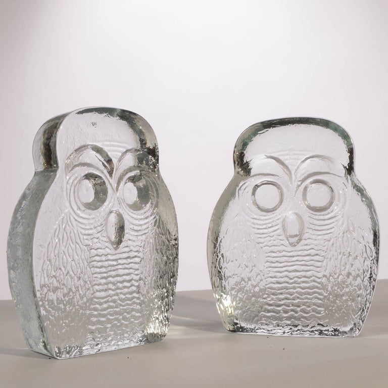 Owl Bookends by Blenko For Sale at 1stDibs | blenko owl bookends, glass ...