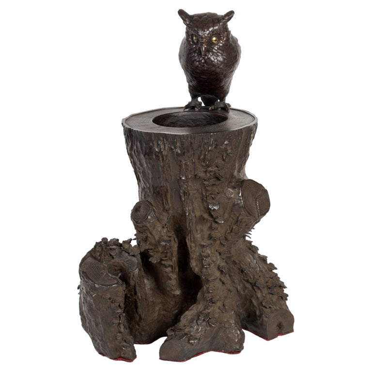 Owl on a Tree Stump For Sale at 1stDibs
