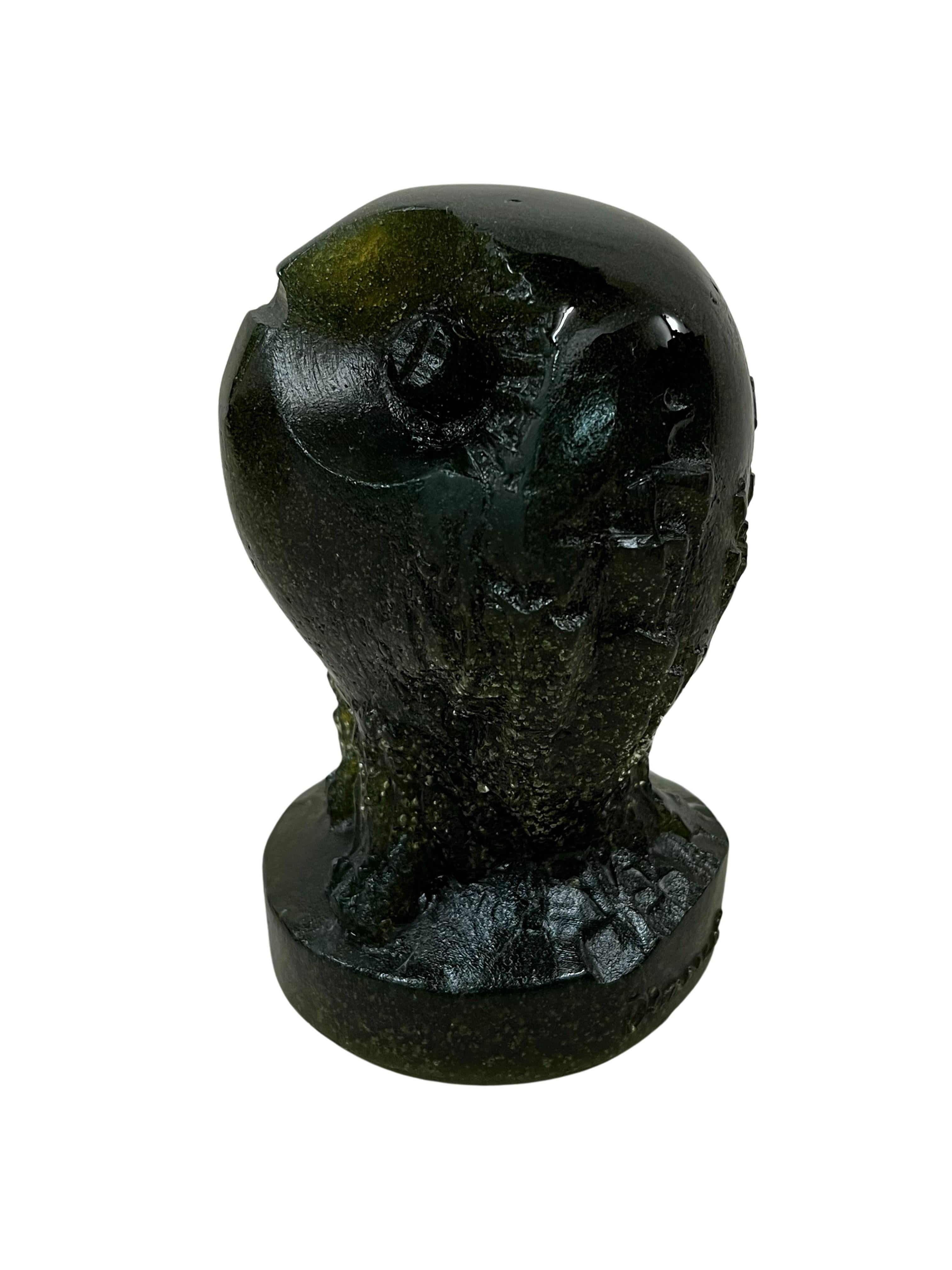 Owl, rare art glass pate de verre, Daum Nancy, Demarchi signed, limited ...