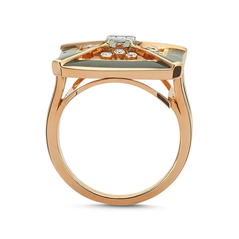 OWN Your Story 14K Rose Gold Illusion Baguette Diamond and Enamel ...