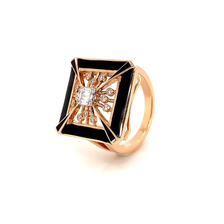 OWN Your Story 14K Rose Gold Illusion Baguette Diamond and Enamel ...