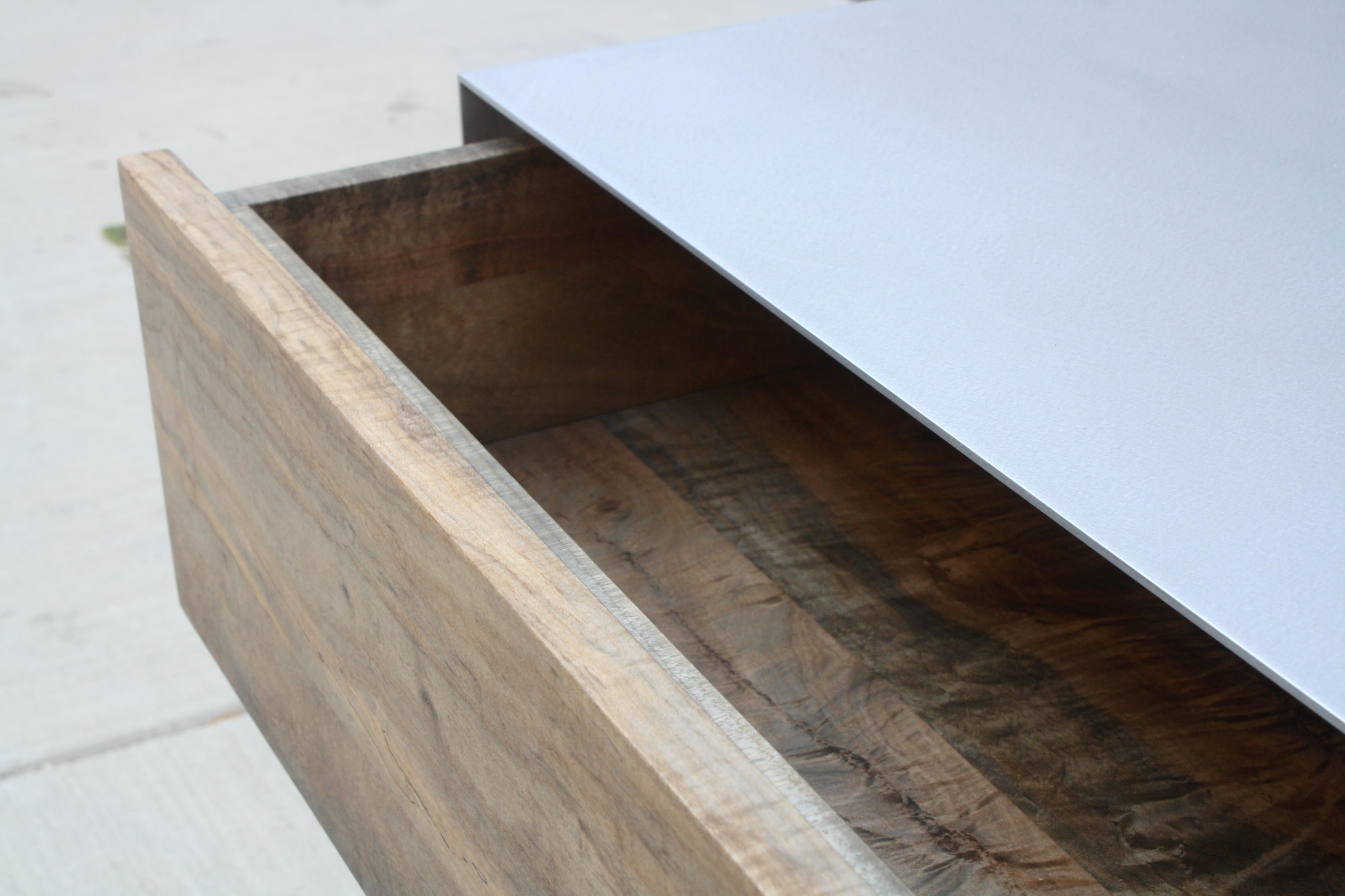 Oxide, Aluminum Side Cabinets with Wood Drawers by Laylo Studio For ...