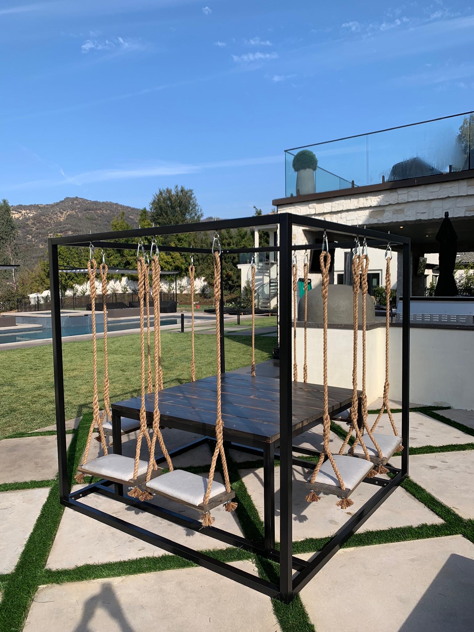 Oxidized Cedar 8-Seater Swing Table For Sale at 1stDibs | 8 seater ...