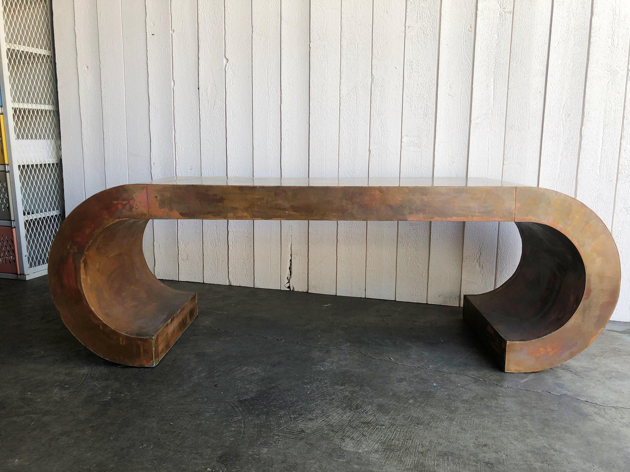 Oxidized Copper Scroll Handmade Coffee Table at 1stDibs