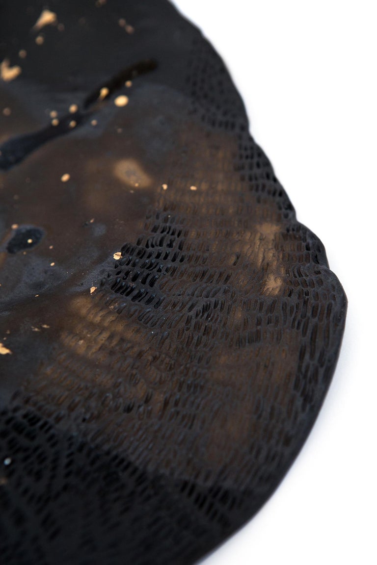 Plate No.2 in Black Clay and Gold For Sale at 1stDibs