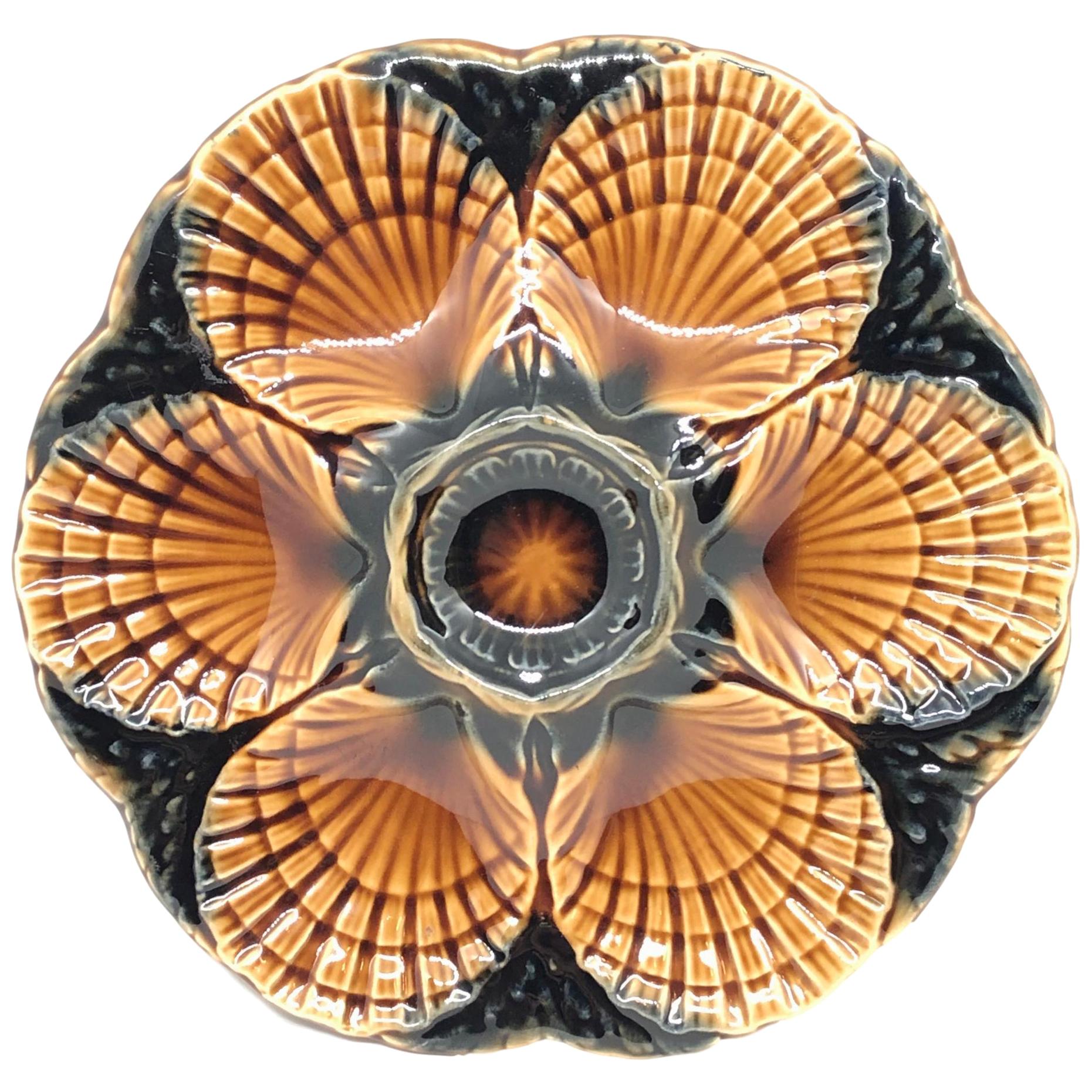 Oyster Plate French Vintage Ceramic Faience Sarreguemines, France ...
