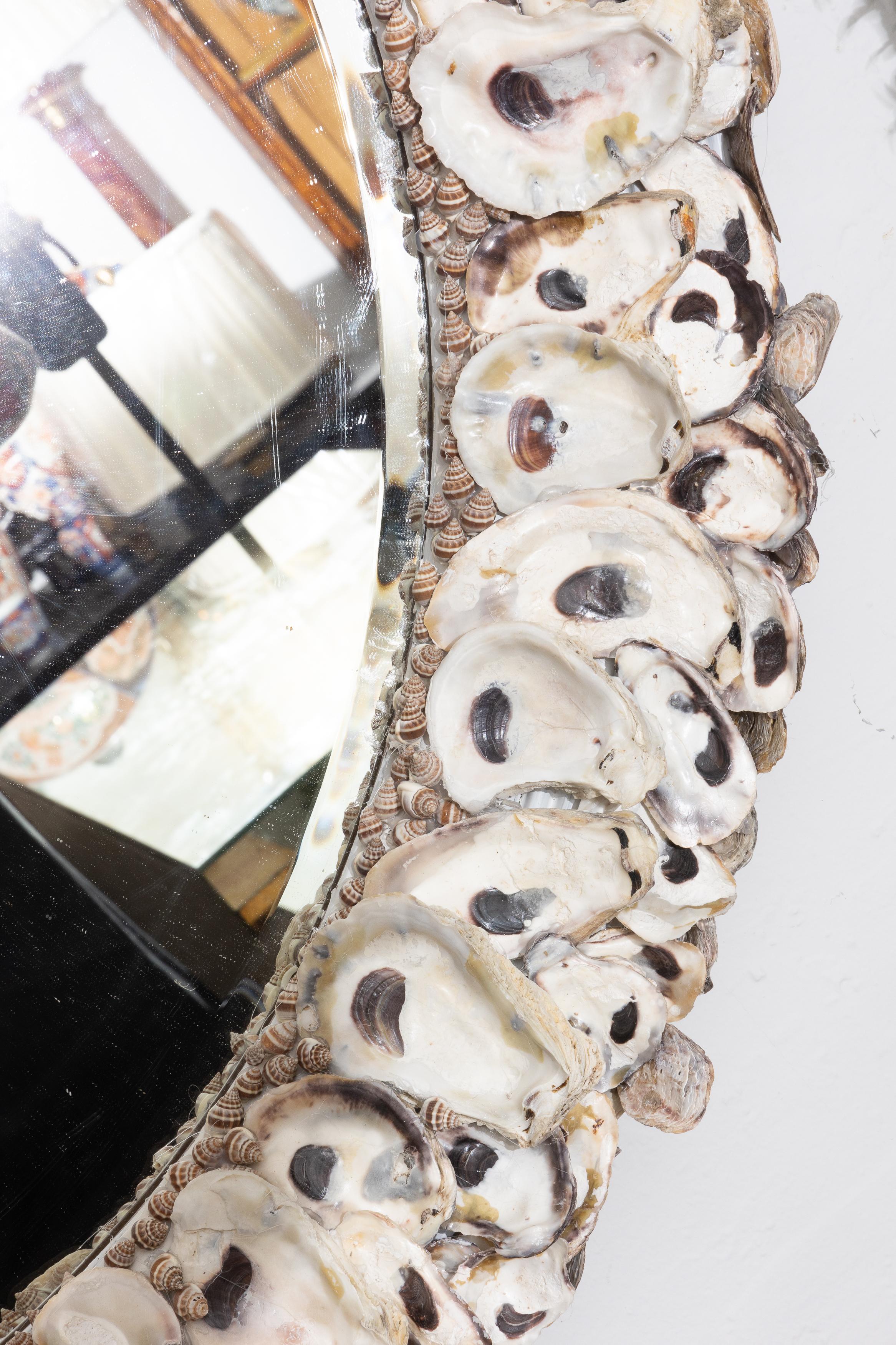 Oyster Shell Encrusted Mirror at 1stDibs