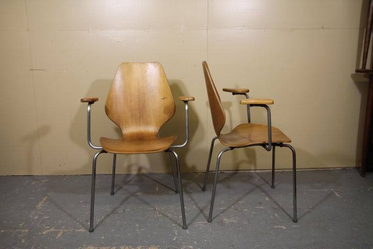 Oyvind Iversen Molded Plywood "City" Armchairs For Sale at 1stDibs