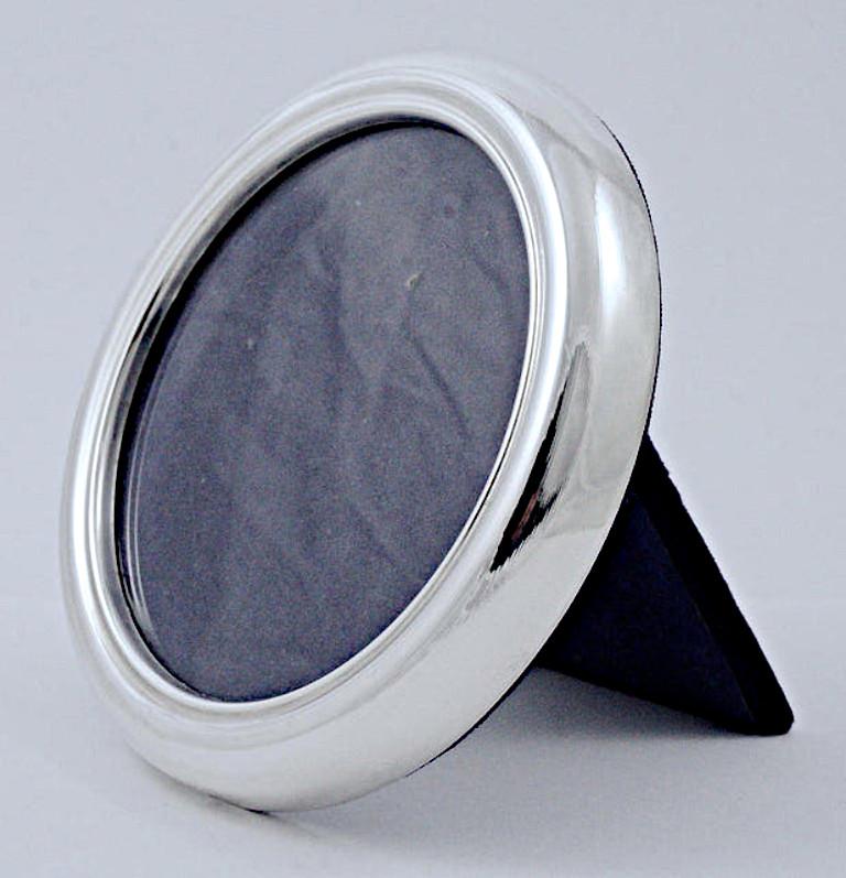 P. H. Vogel and Co Italian Sterling Silver Round Photo Frame Blue ...