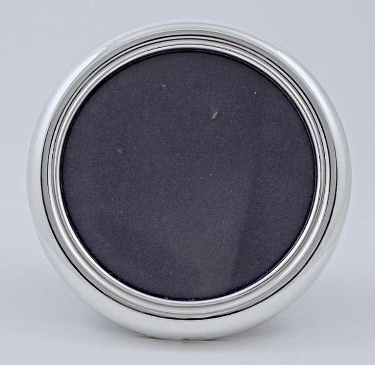 P. H. Vogel and Co Italian Sterling Silver Round Photo Frame Blue ...