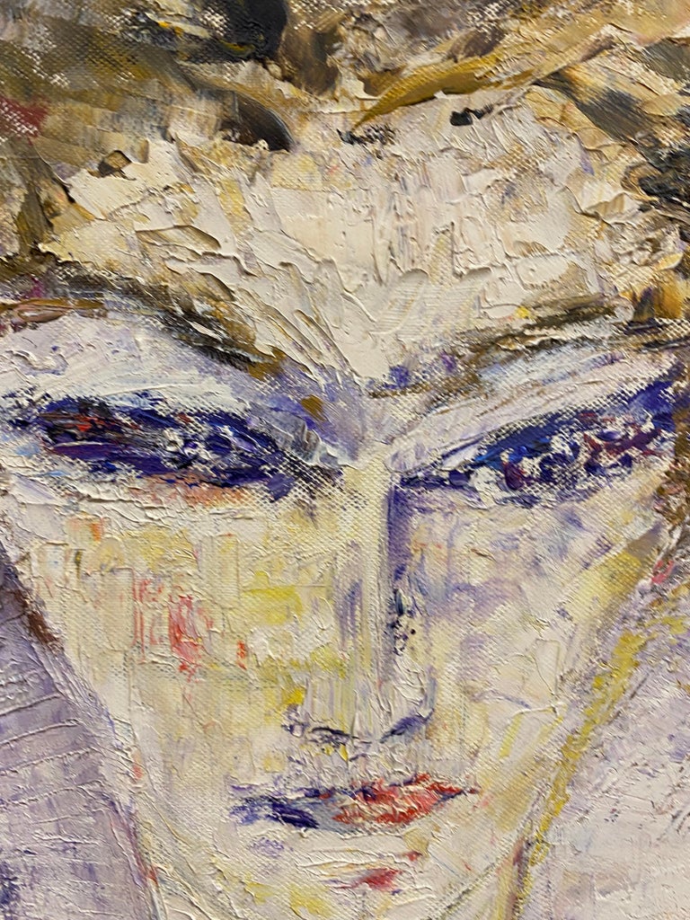 P Vilette - 20th Century Original French Expressionist Portrait Oil ...