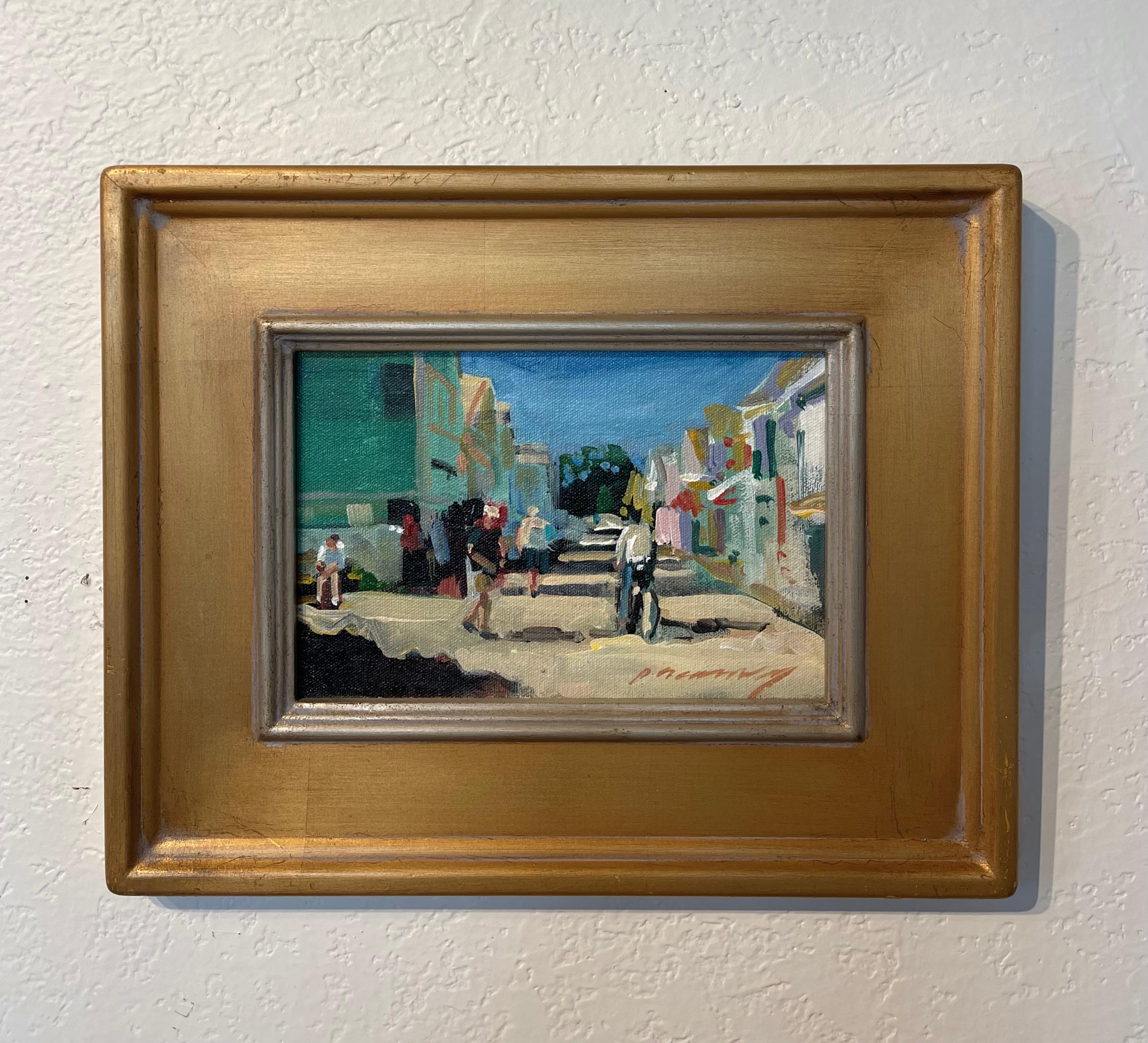 P.A. Canney - "A Walk on Commercial Street" Oil Painting For Sale at ...
